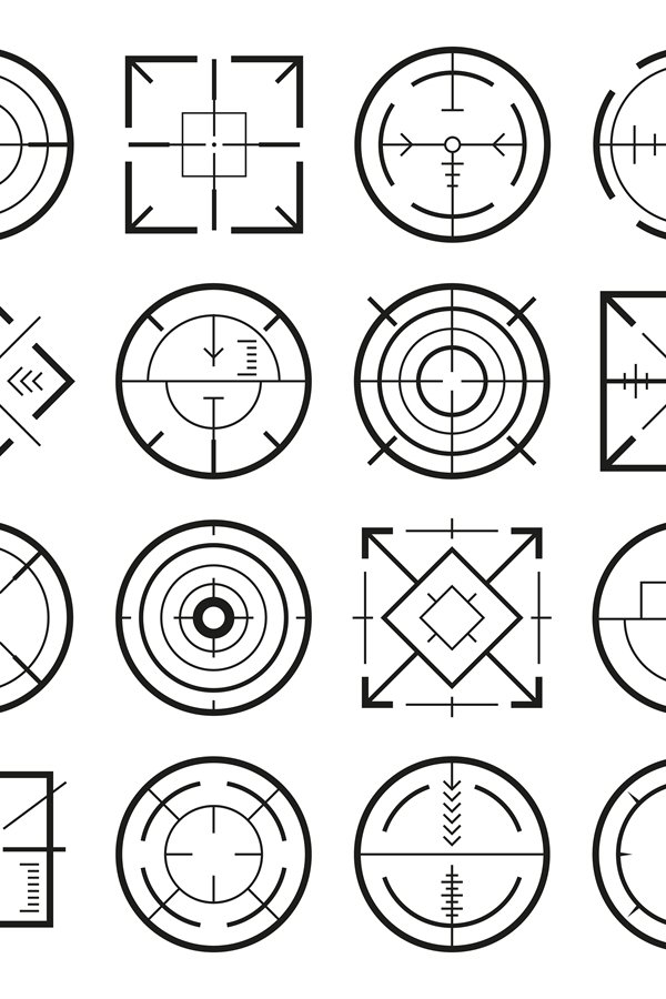 Different military targets for strategy games. Vector monoch