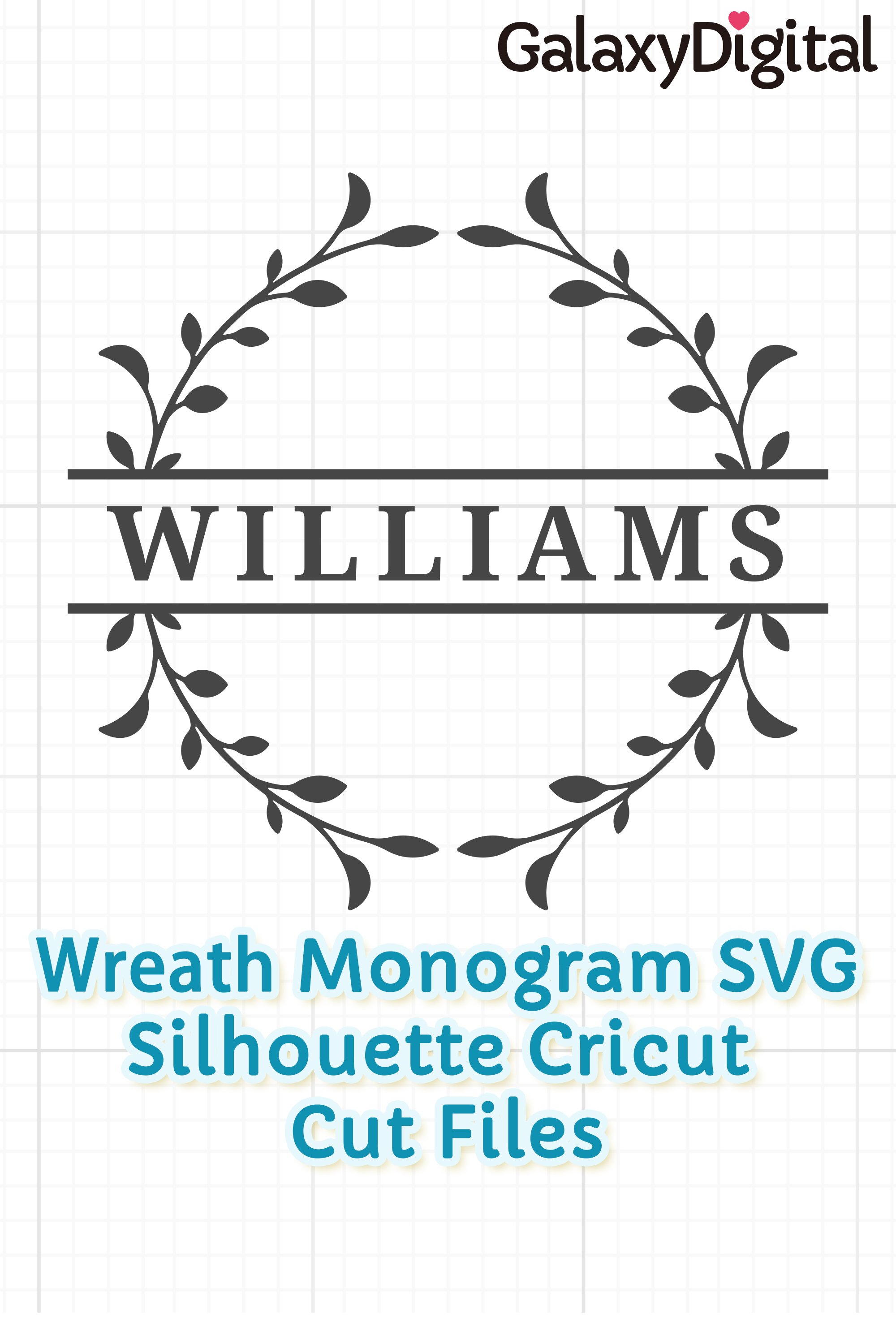 Split Leafy Wreath SVG, Wedding Wreath SVG - 103225