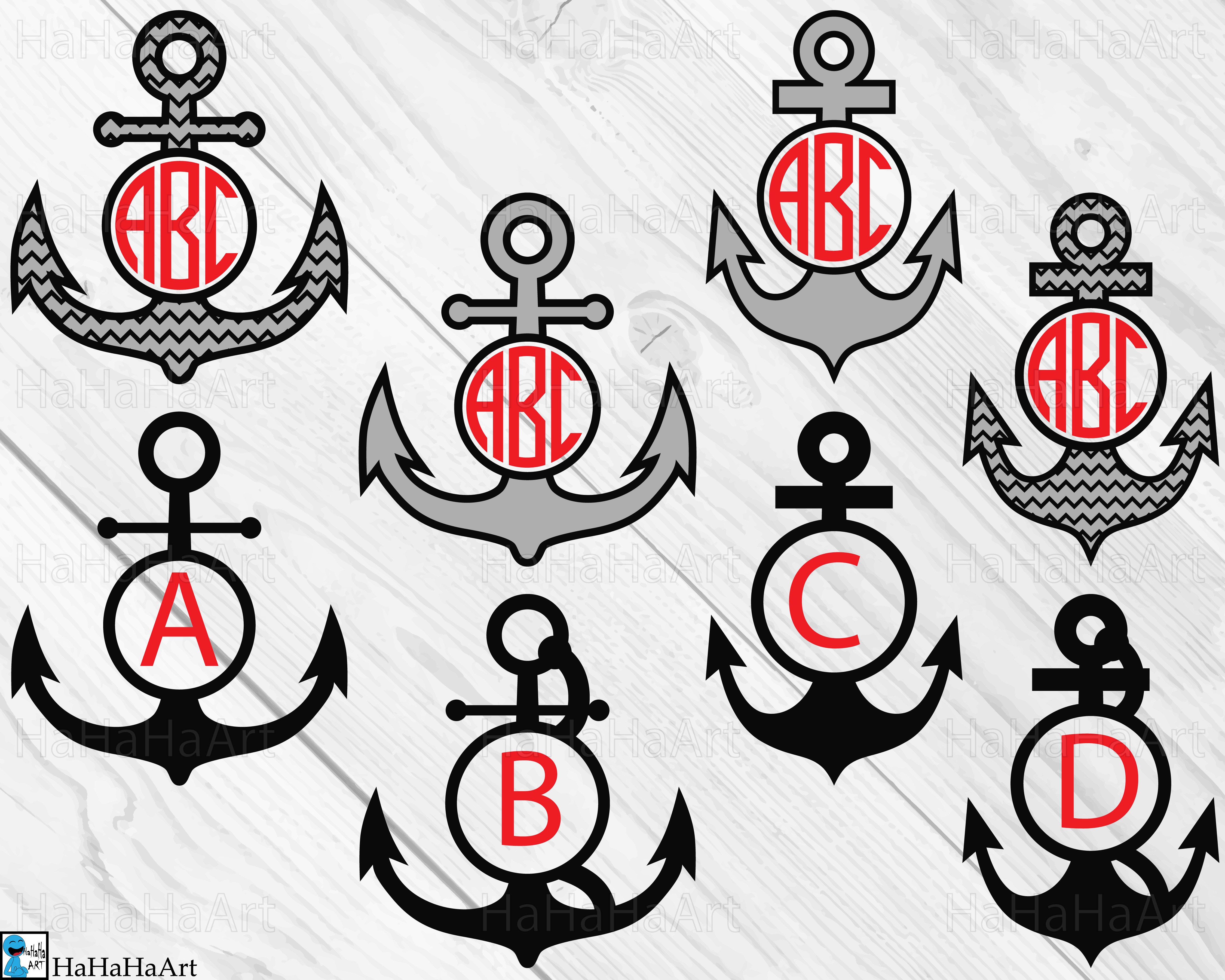 Circle Anchor V3 - Clip art / Cutting Files 1472c