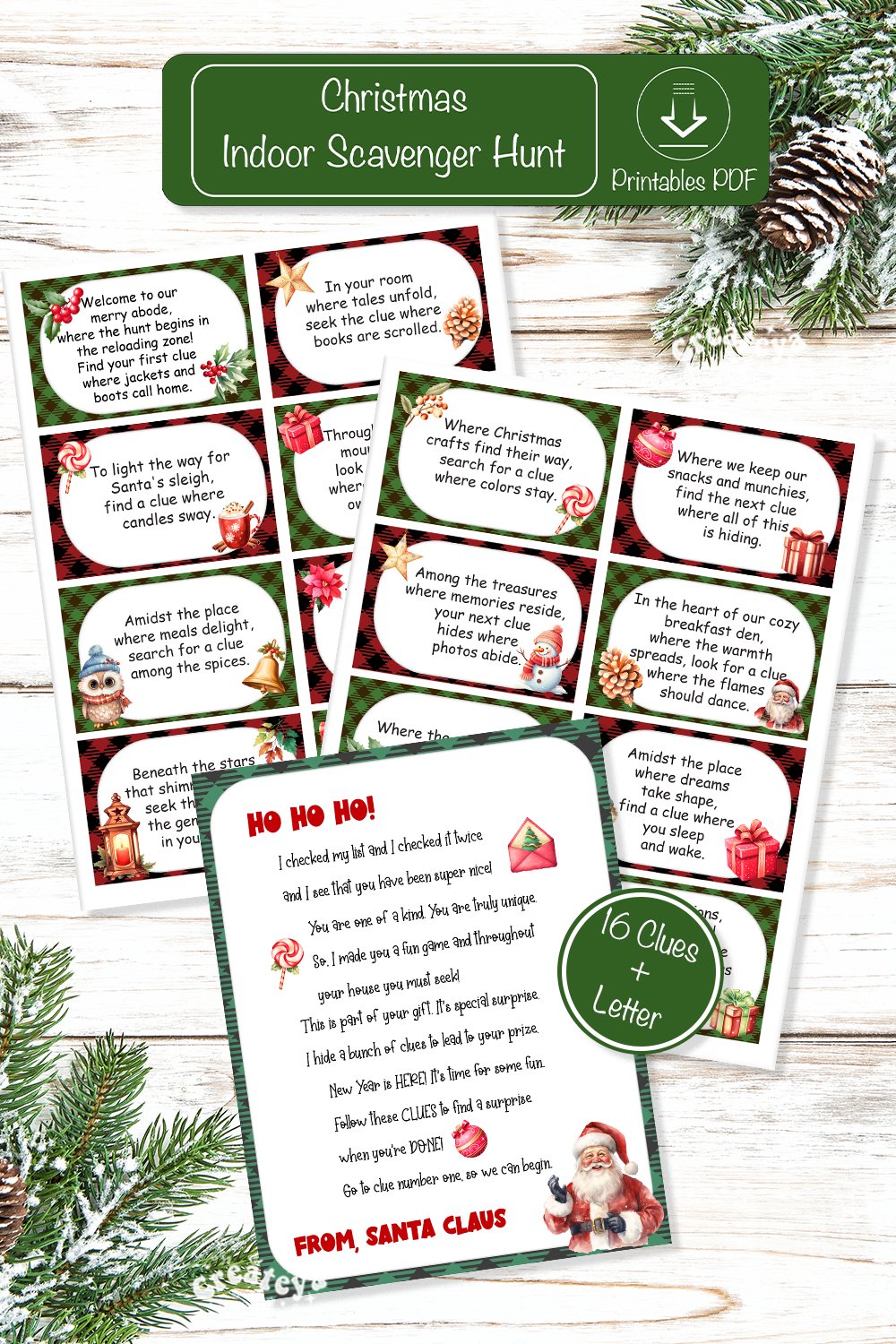 Christmas Scavenger hunt Printable cards for kids (4768953)