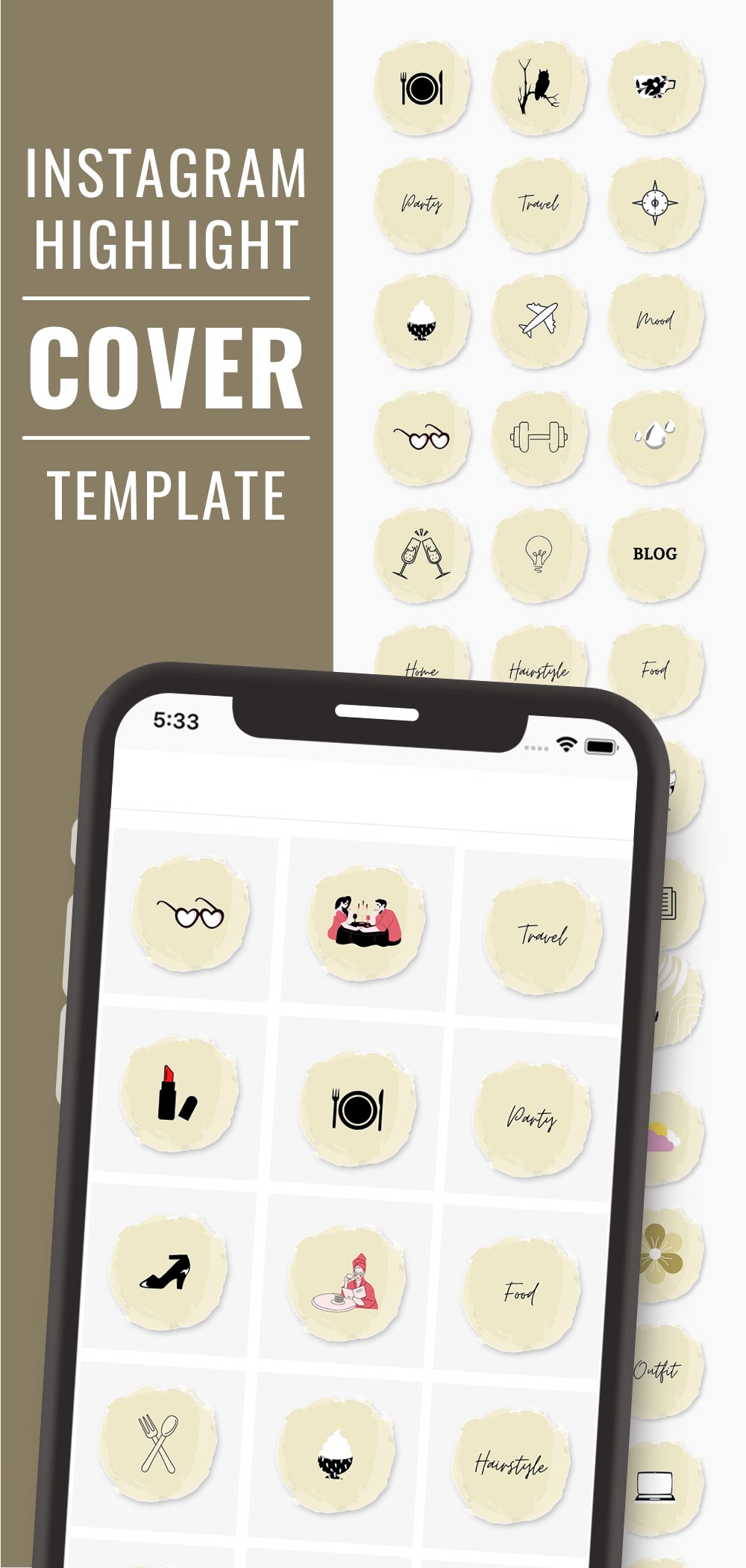 Instagram Highlight Cover Template- instagram highlight