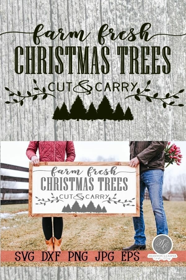 Christmas Fresh Trees Farm Sign SVG