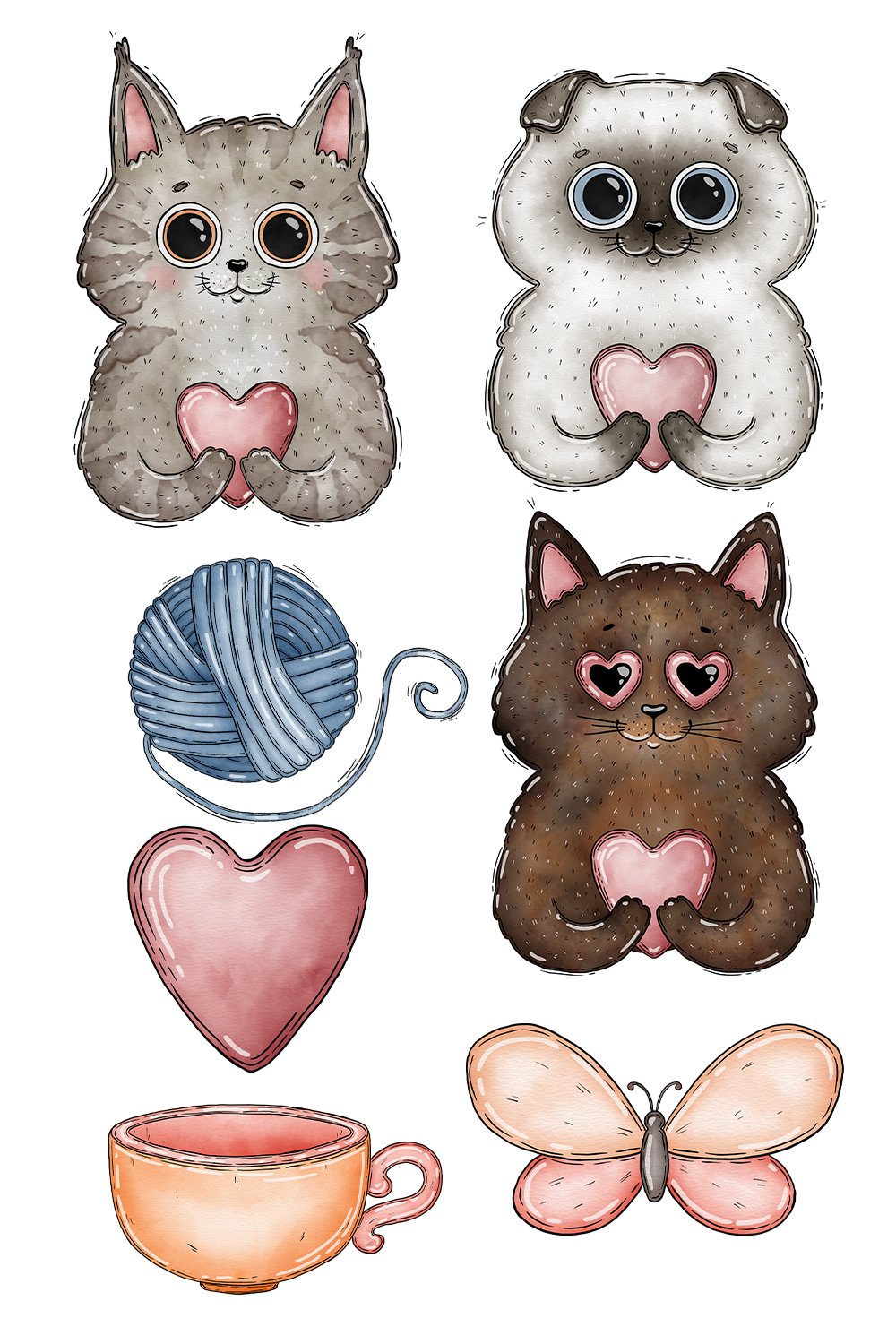 Happy cats clipart | Cats in love