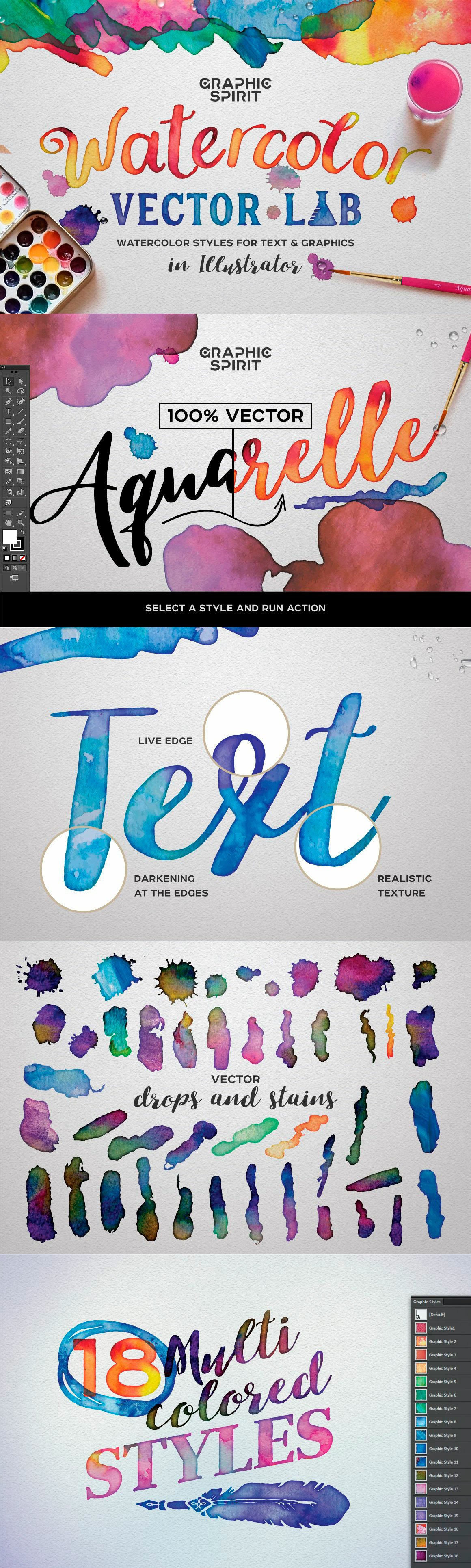 Watercolor Vector Styles Illustrator