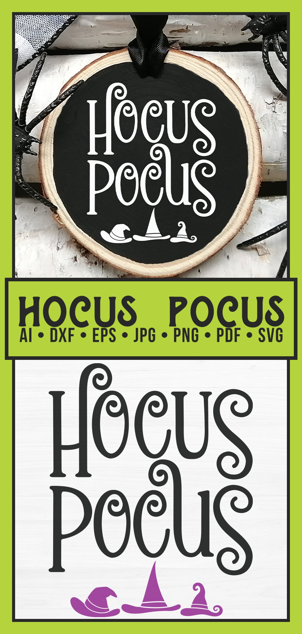 Hocus Pocus Round Ornament SVG