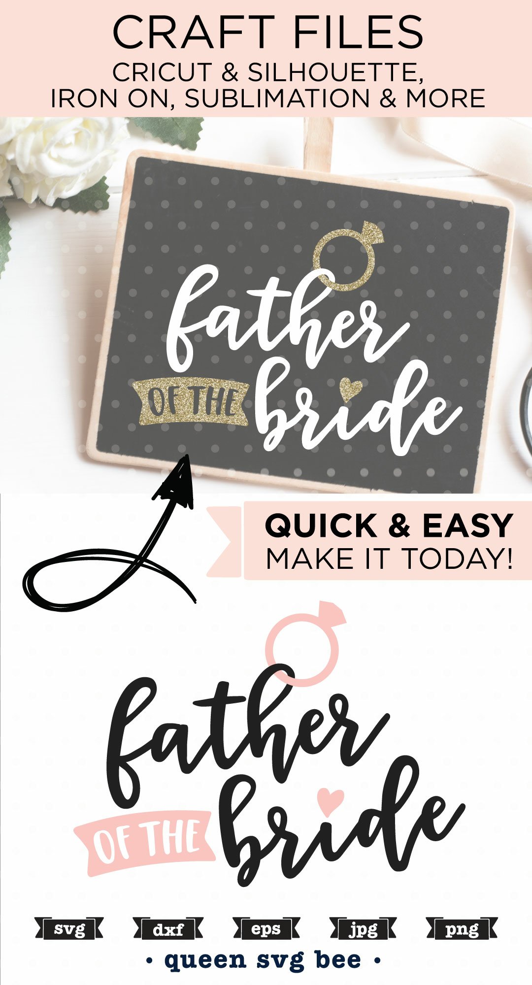Father of the Bride SVG file for Cricut