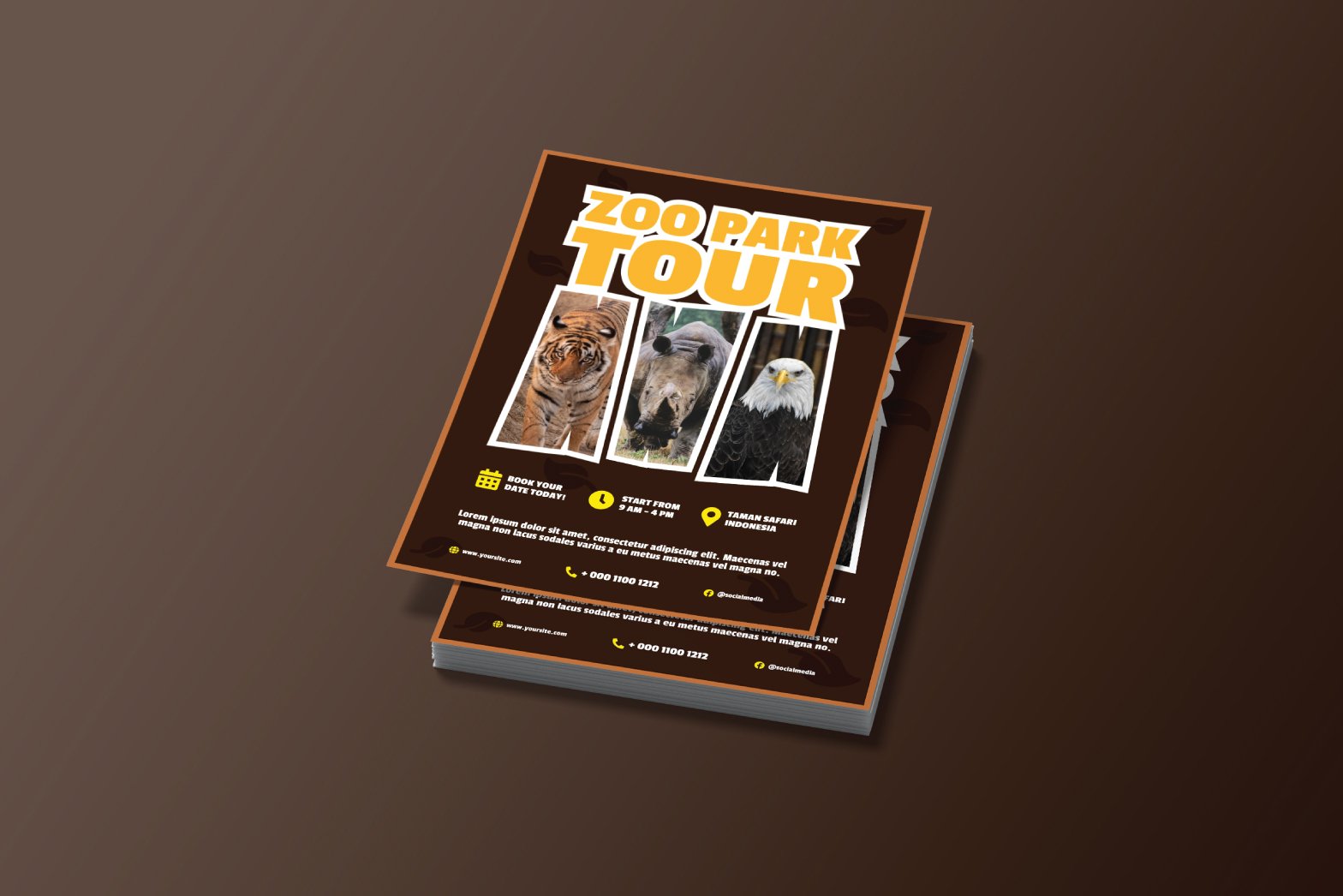 Zoo Park Tour Flyer Brochure Template