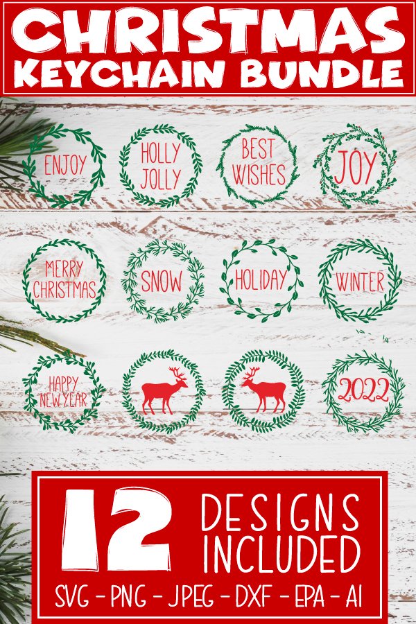 Christmas Keychain Bundle SVG, Keychain SVG Quotes