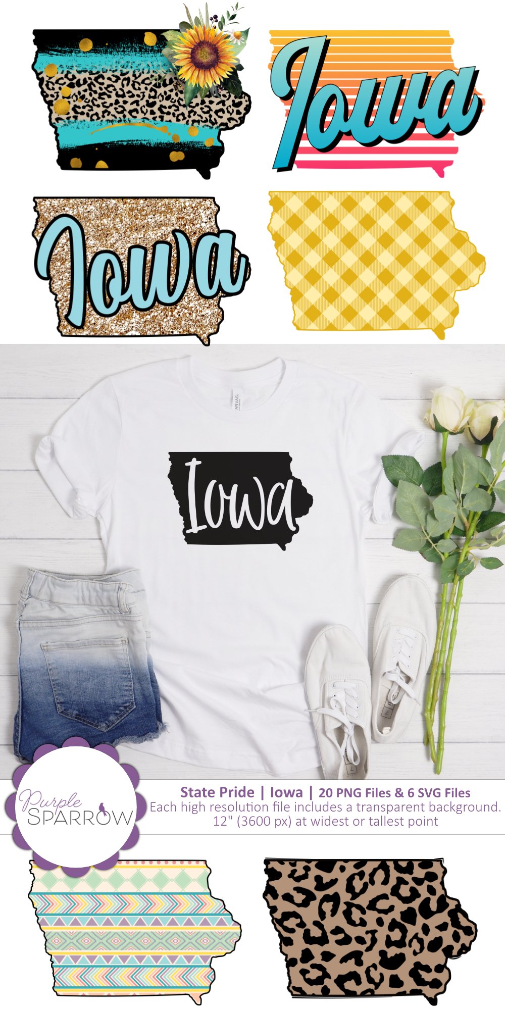 State Pride | Iowa | 20 PNG Files and 6 SVG Files