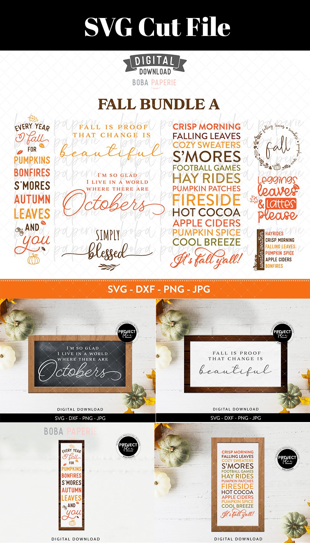 Fall SVG Bundle | Fall Home Decor | Farmhouse Signs svg