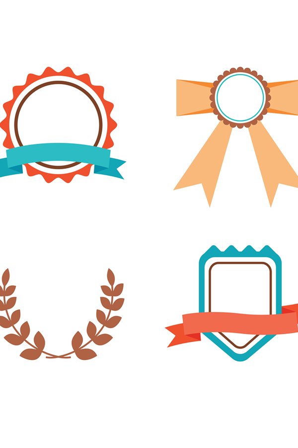 Labels set in trendy modern style