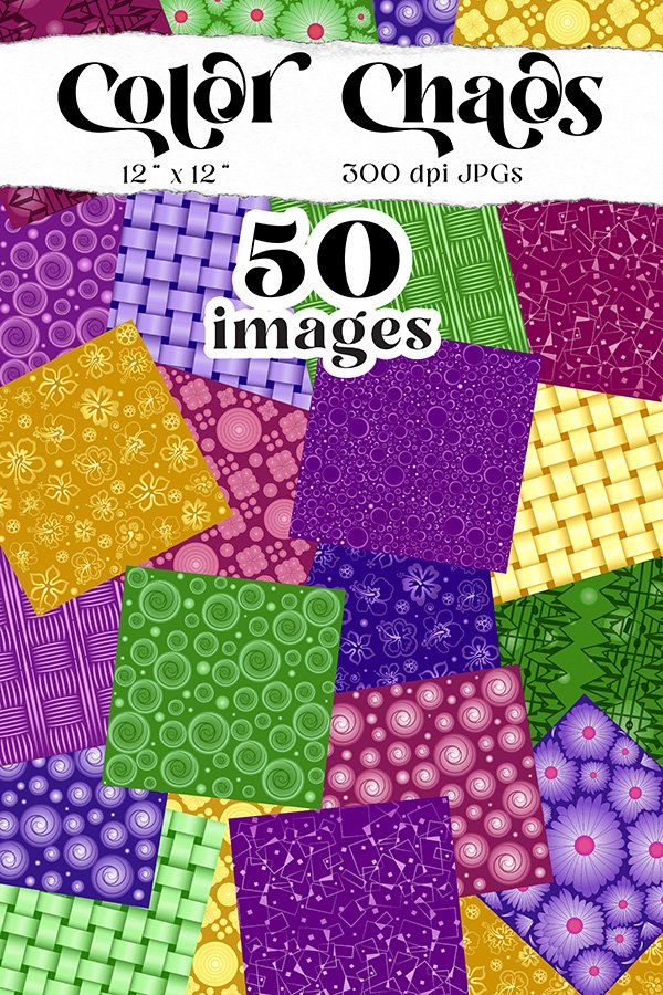 Color Chaos digital backgrounds, 50 high-res JPGs