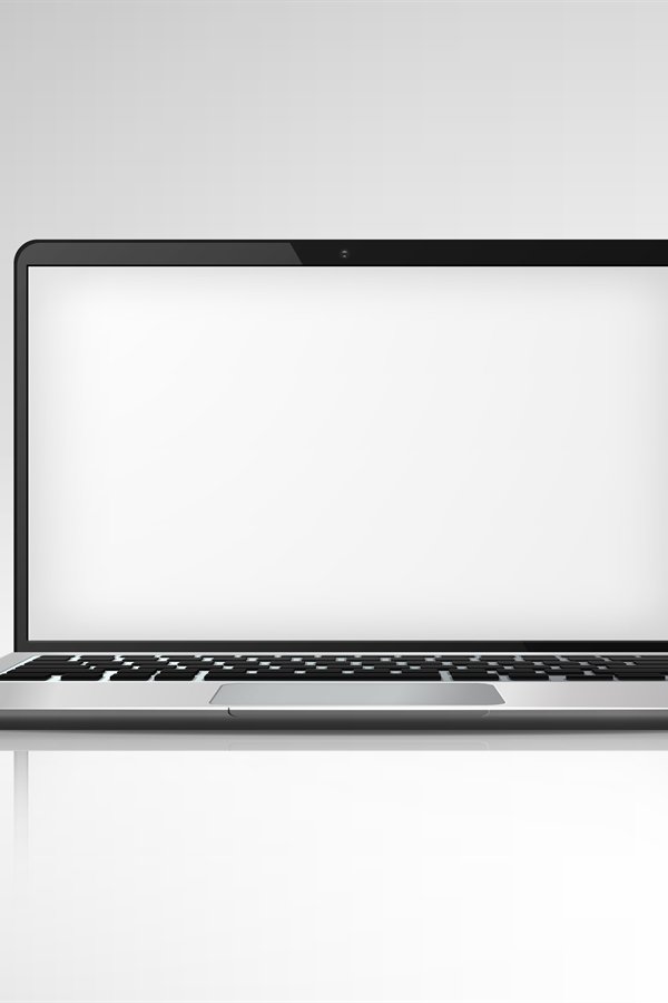 Realistic Notebook Laptop. Isolated office electronics compu