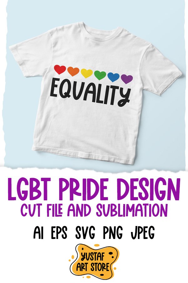 Equality Design With Rainbow Color Heart