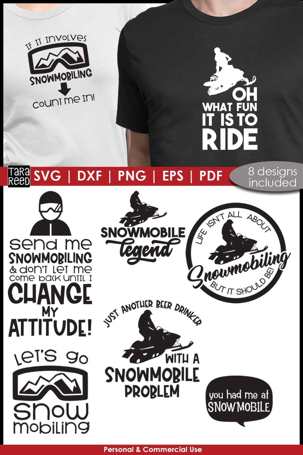 Snowmobile SVG Bundle for Cricut or Silhouette