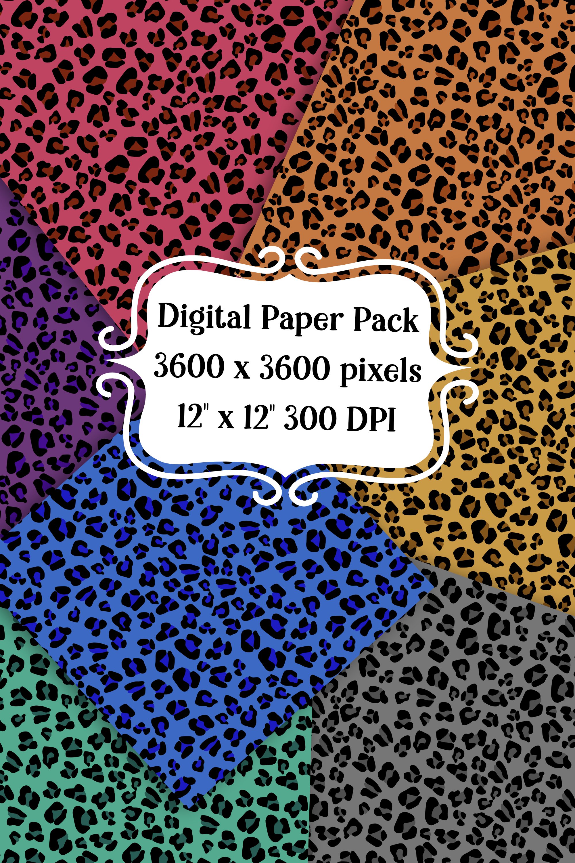 Colorful Leopard Digital Paper Pack | Backgrounds | Textures