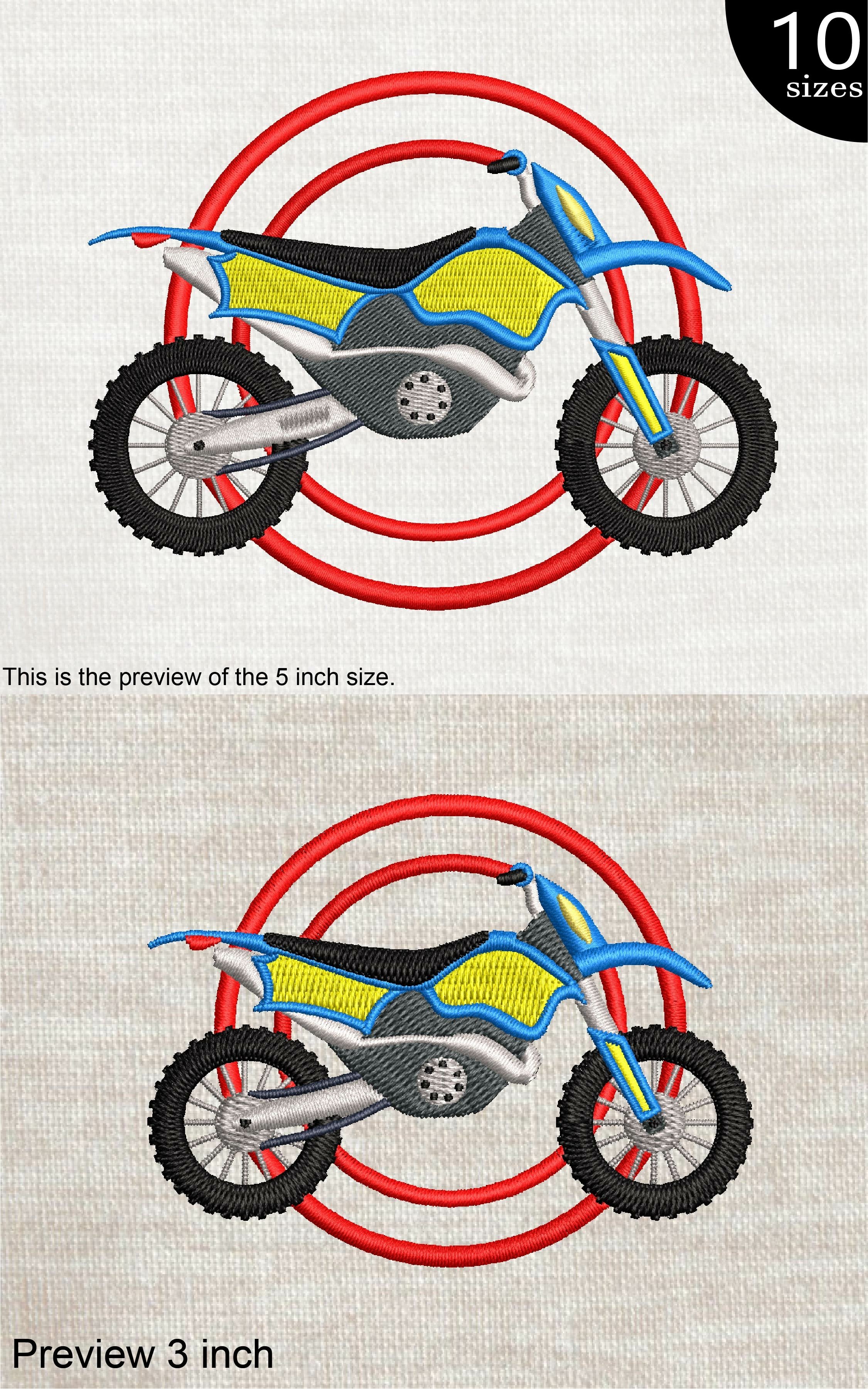 Motocross Bike - Embroidery Files - 92e