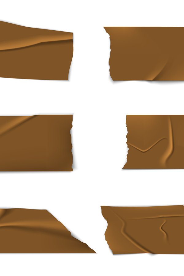 Adhesive sticky tape. Strips sticker, pieces scotch. Isolate