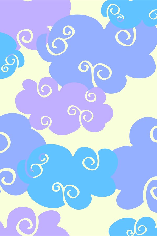 Vector cartoon clouds daytime seamless pattern