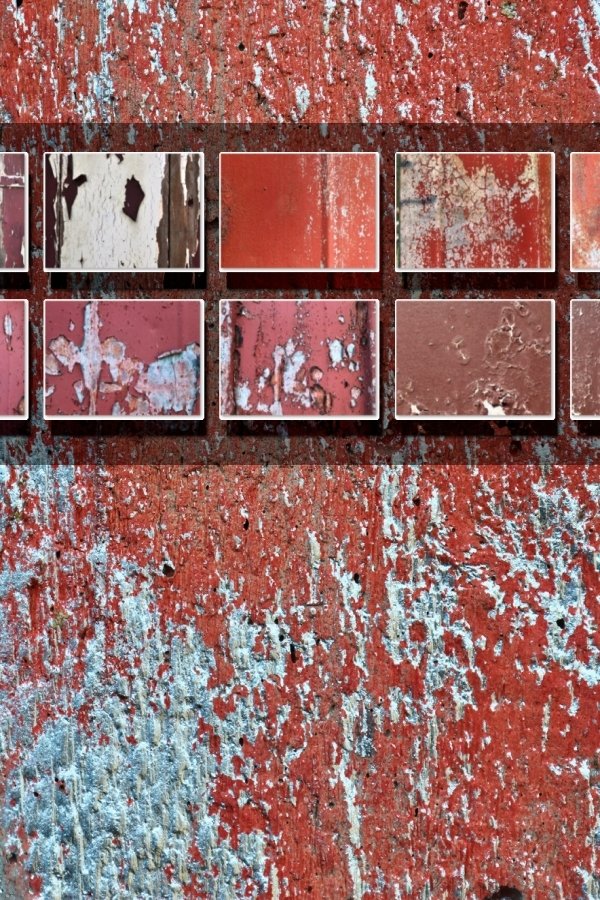 14x Aged red paint backgrounds on old walls in hires