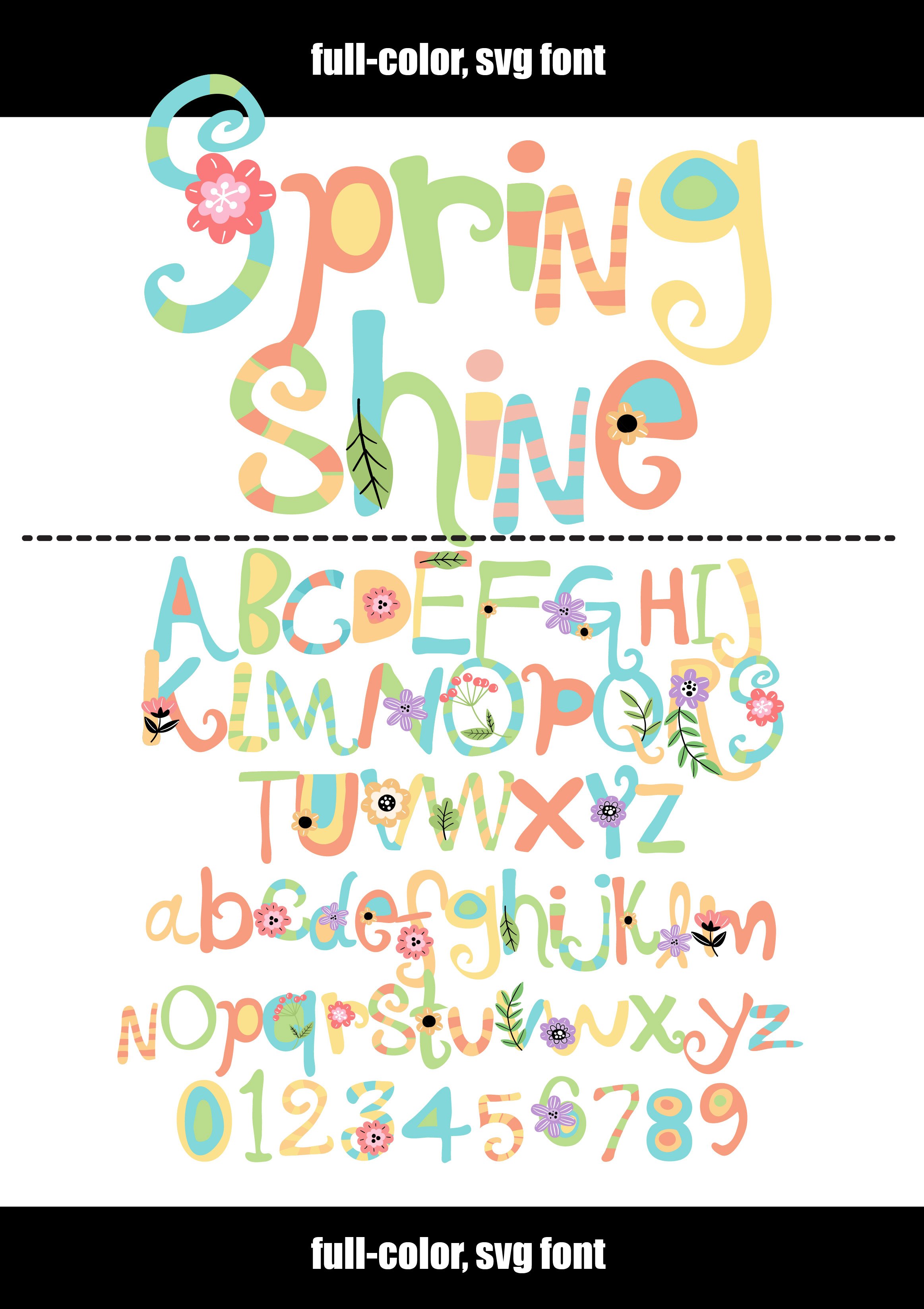 Full Color SVG floral font