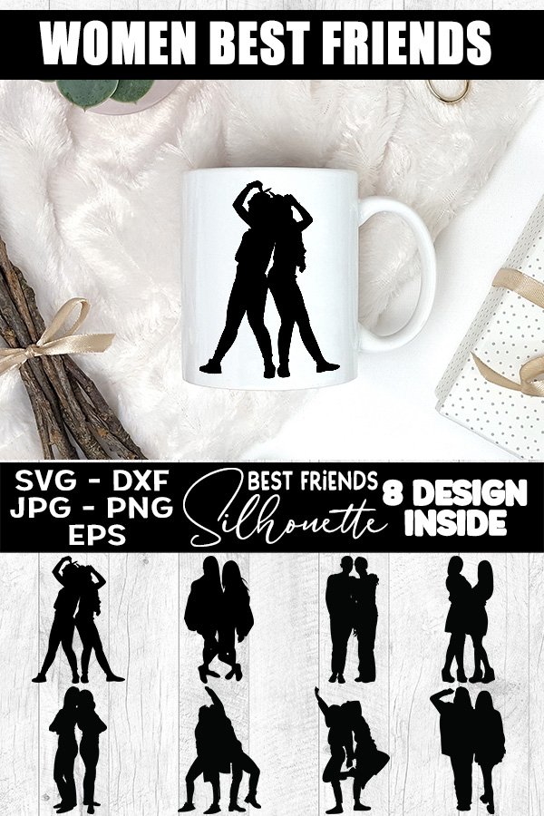 Women Best Friends SVG Silhouettes Best Friends SVG
