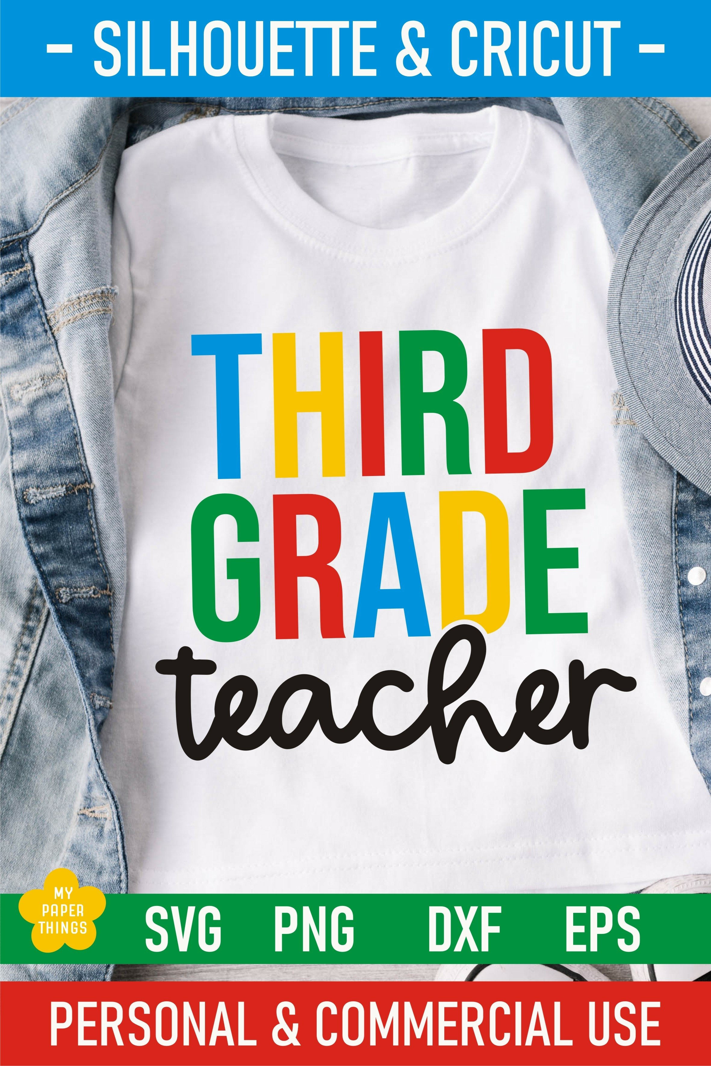 Third Grade Teacher Svg, 3rd Grade Svg, School Svg