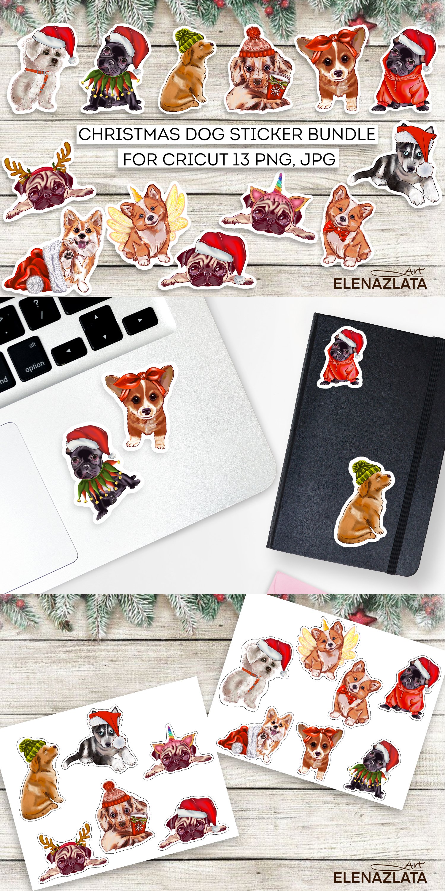 Christmas Dog Stickers (2348478)