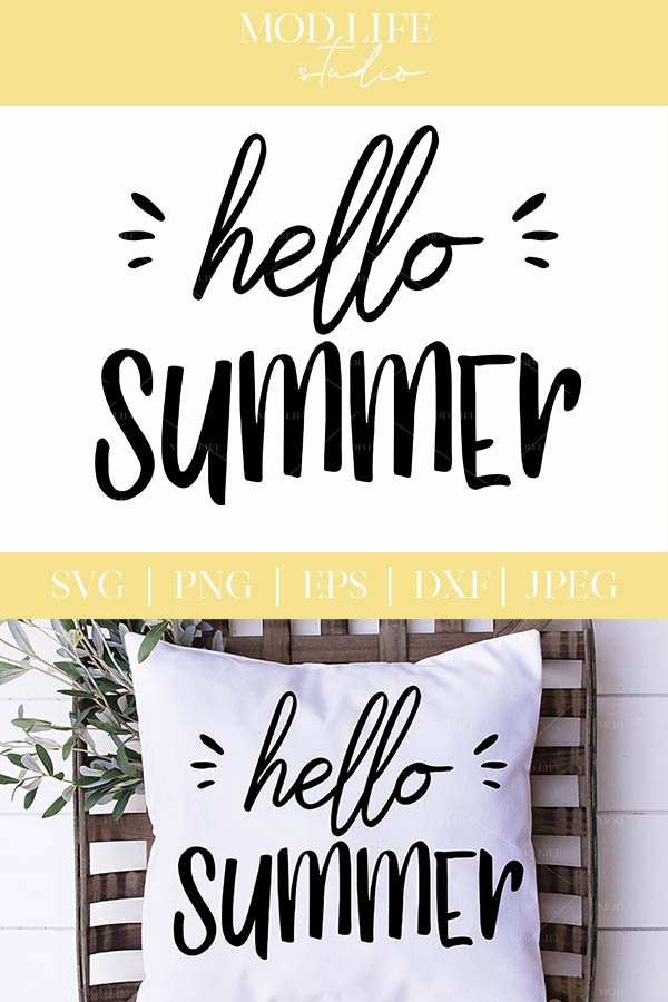 Hello Summer SVG Cut File - SVG PNG JPEG DXF EPS