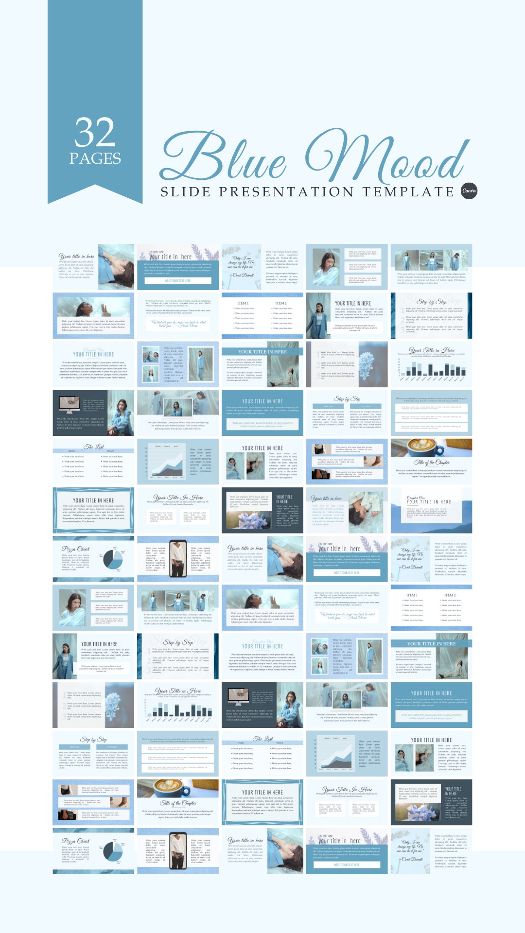 SLIDE Blue Mood CANVA TEMPLATE
