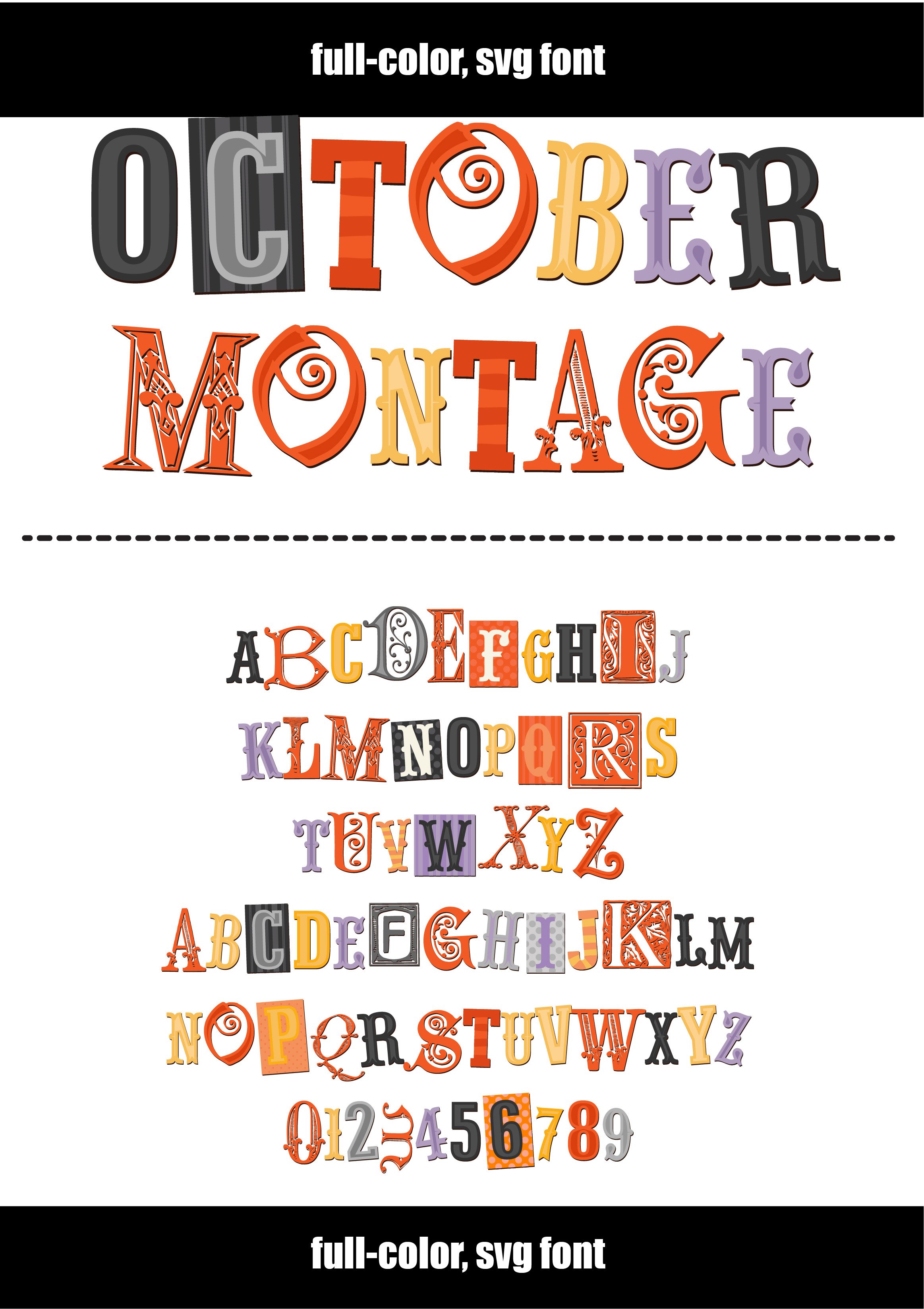 Full Color SVG Font great for autumn