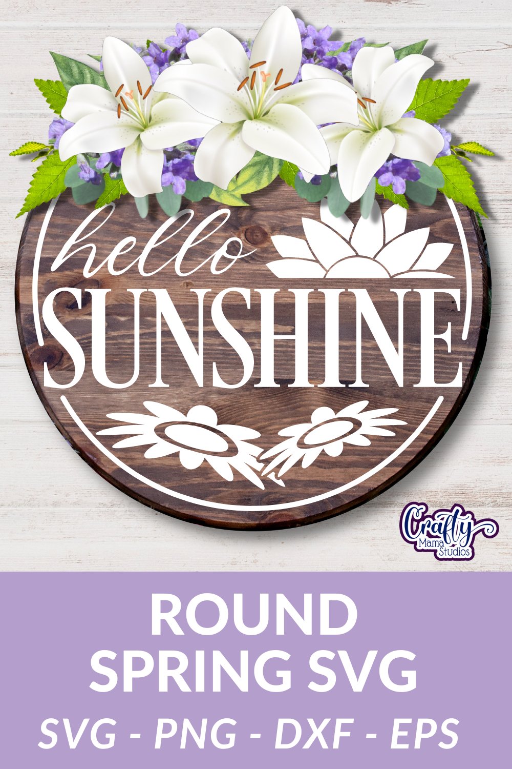 Hello Sunshine Svg | Round Spring Sign | Spring Door Sign