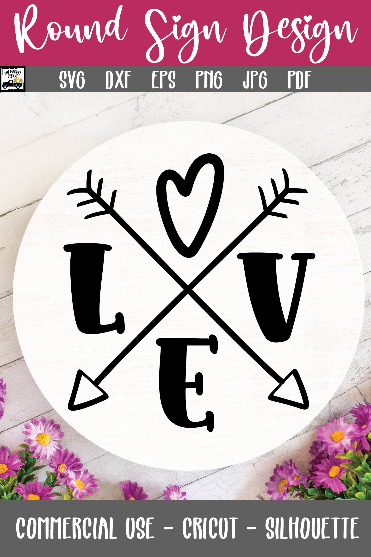 Love SVG File| Round Door Sign SVG File