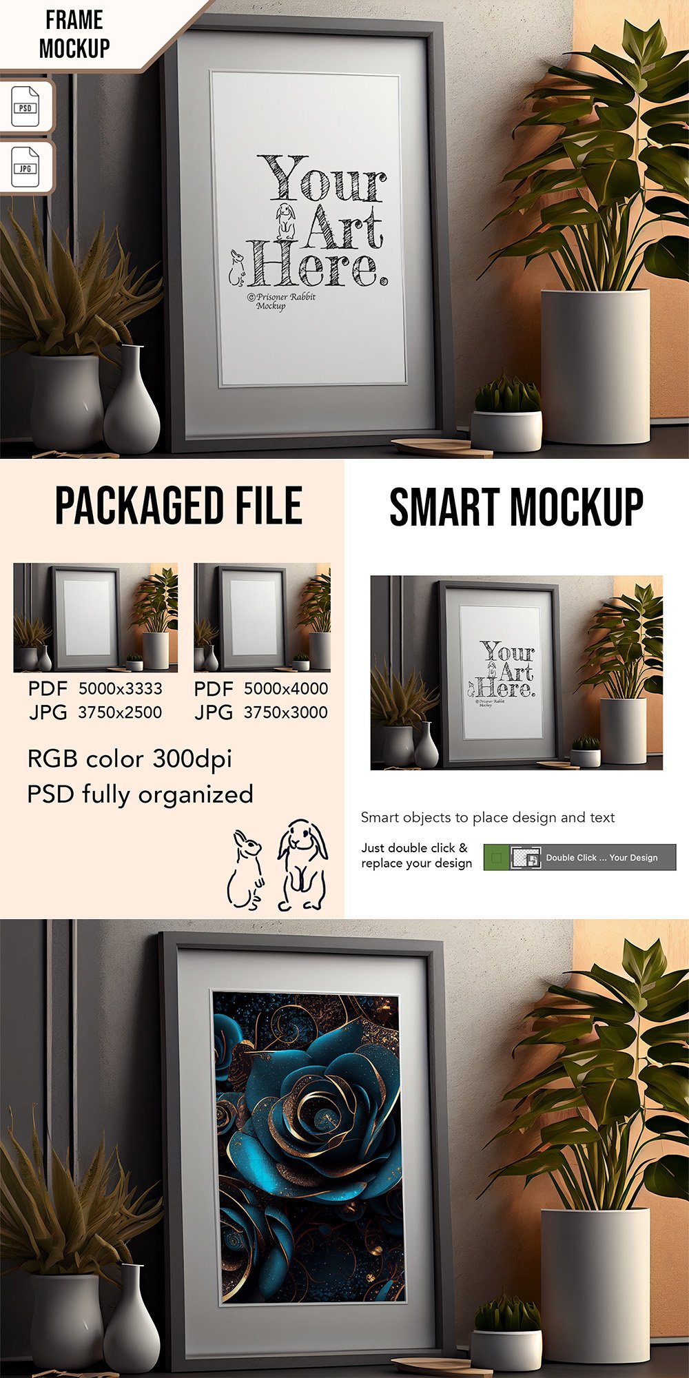 Frame Smart Mockup PSD & JPG Template Graphic (2770294)