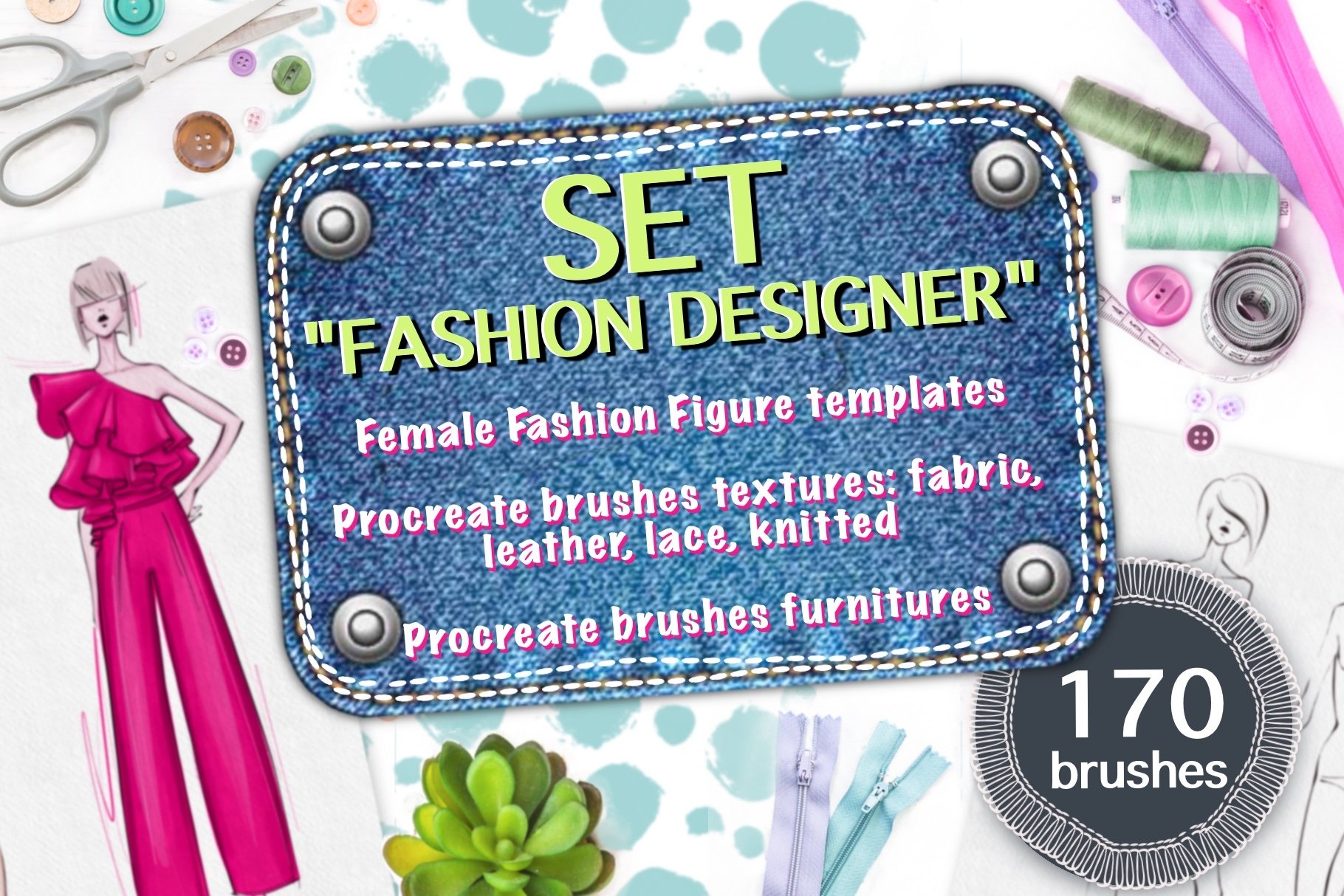 Set for "Fashion designer". Female FASHION FIGURE TEMPLATES