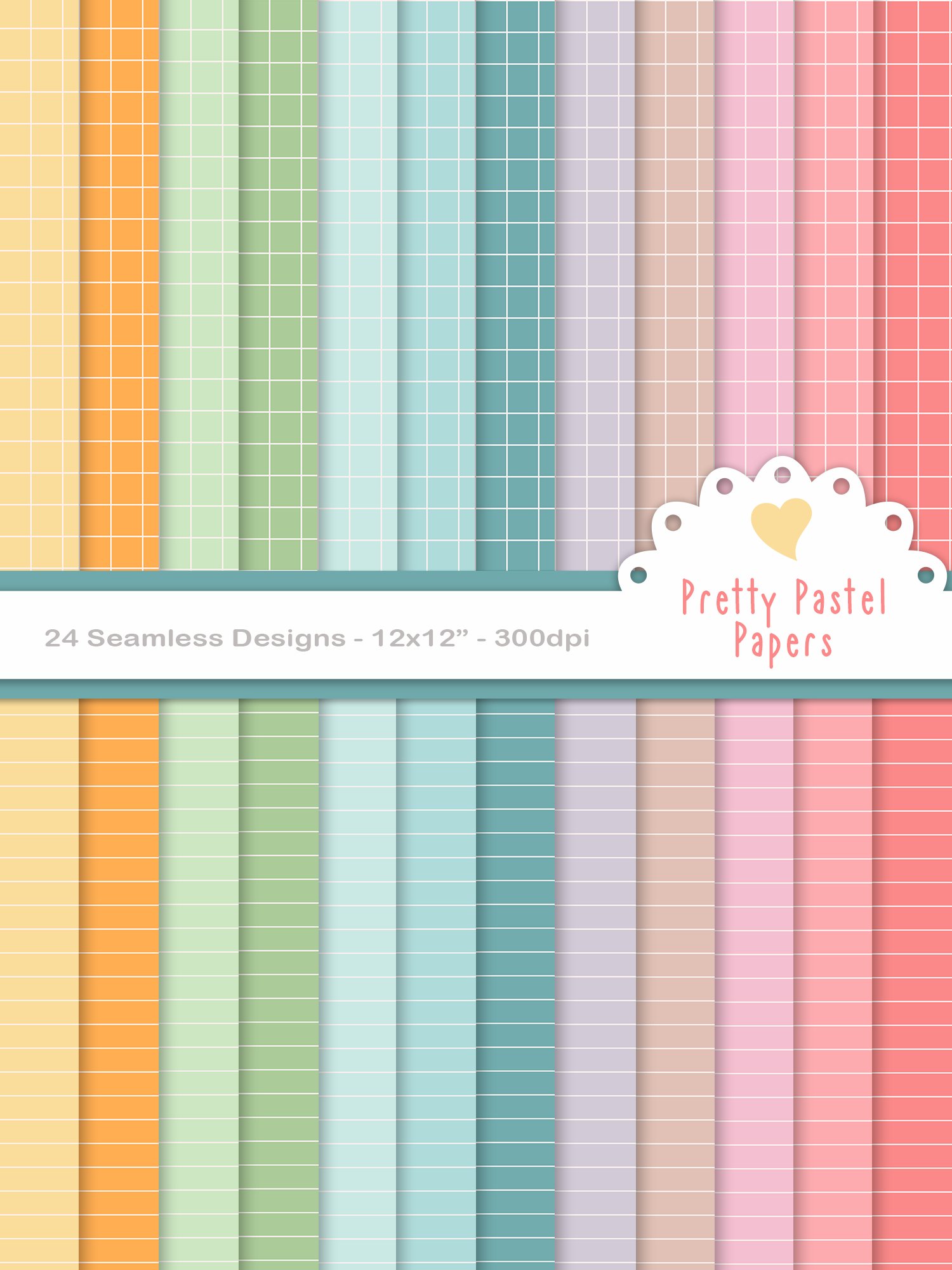 Pretty pastel planner papers, seamless paper pattern