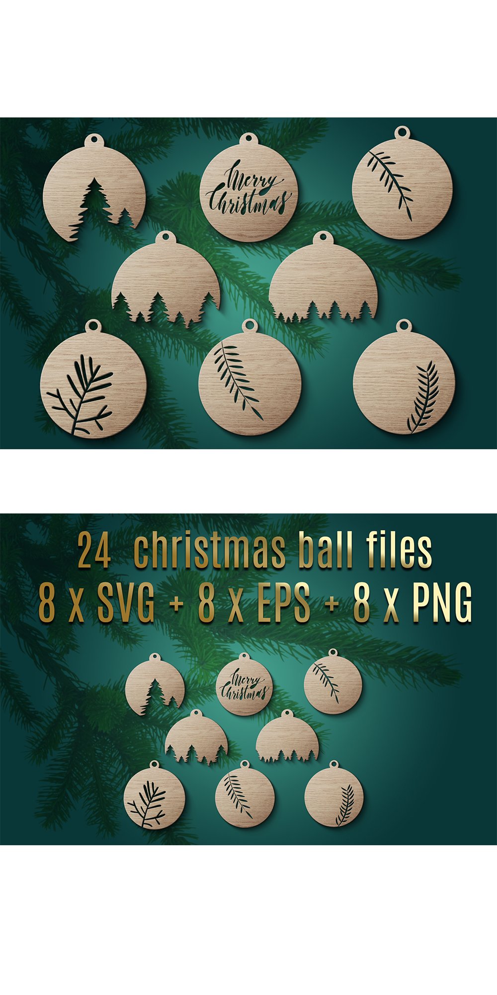 Christmas Baubles Cut File, Christmas Ball Svg Bundle