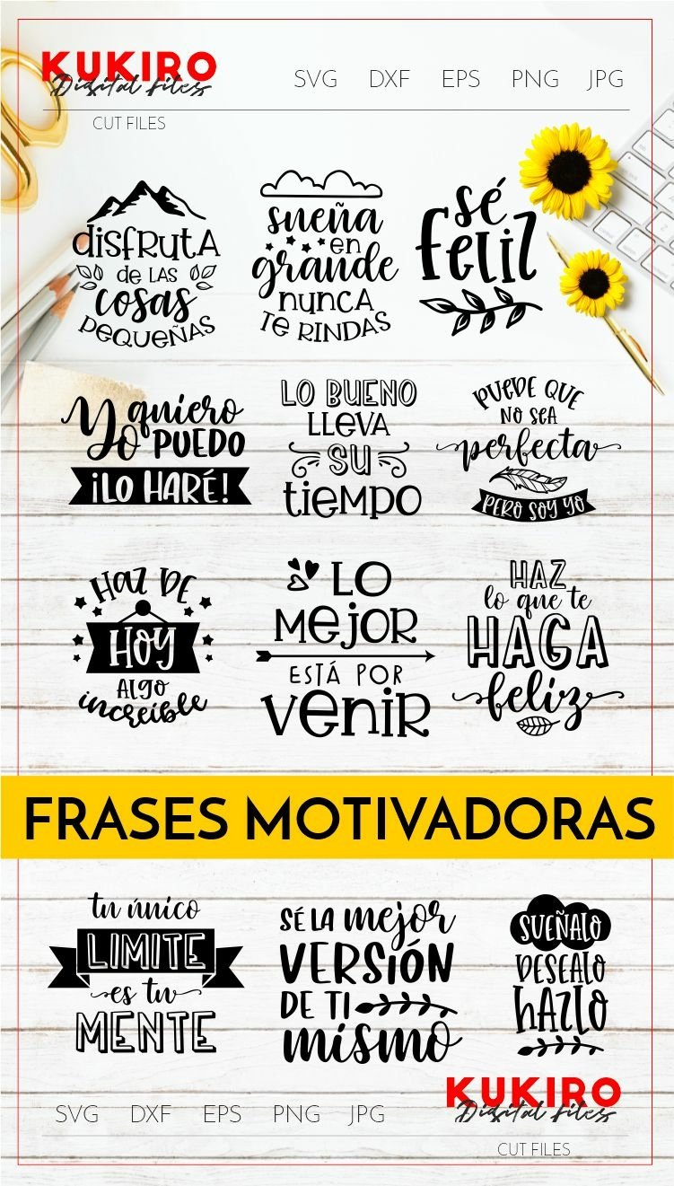 FRASES MOTIVADORAS SVG BUNDLE - Inspirational Cut files