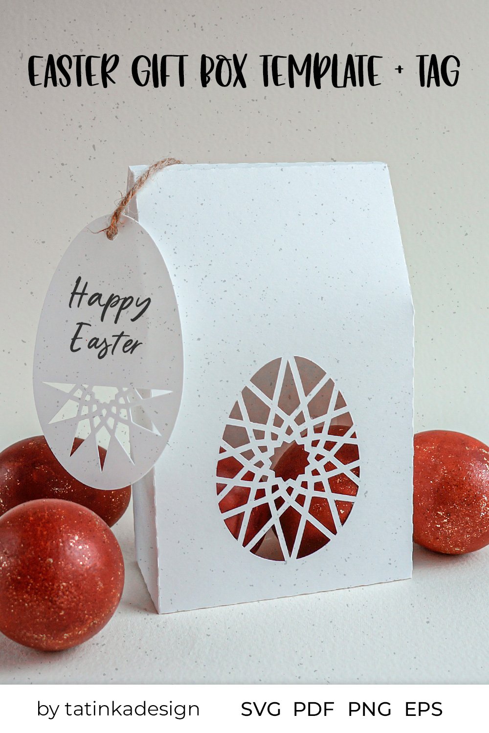 Easter egg box template SVG and Easter tag, Gift box svg