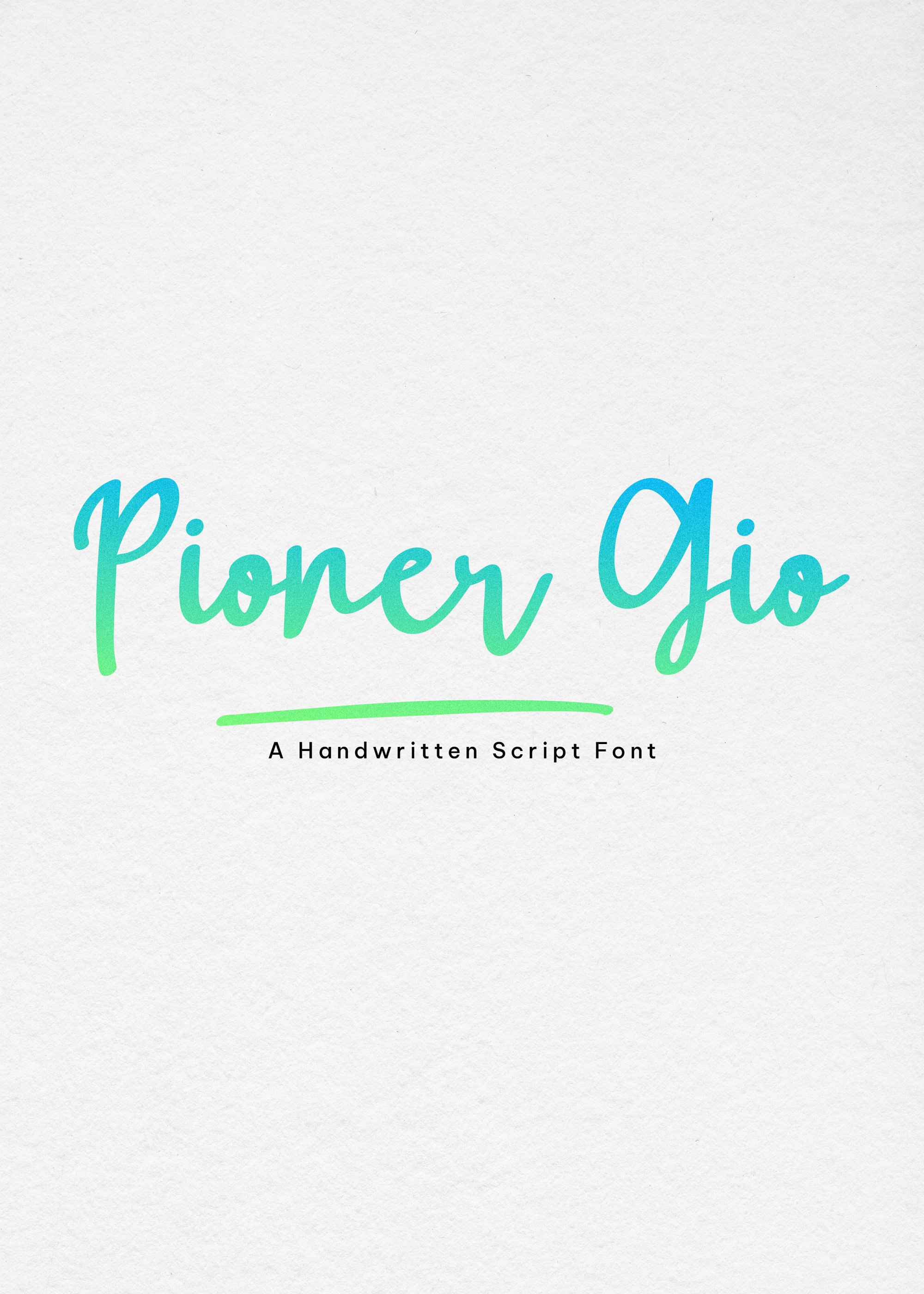 Pioner Gio - handwritten script font