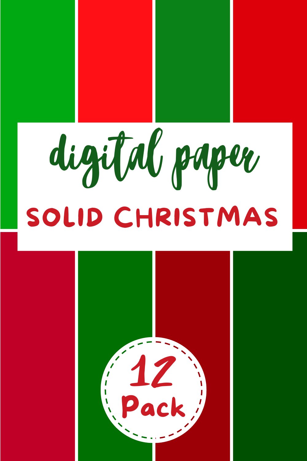 Christmas Digital Paper, Green Red Solid Color Backgrounds