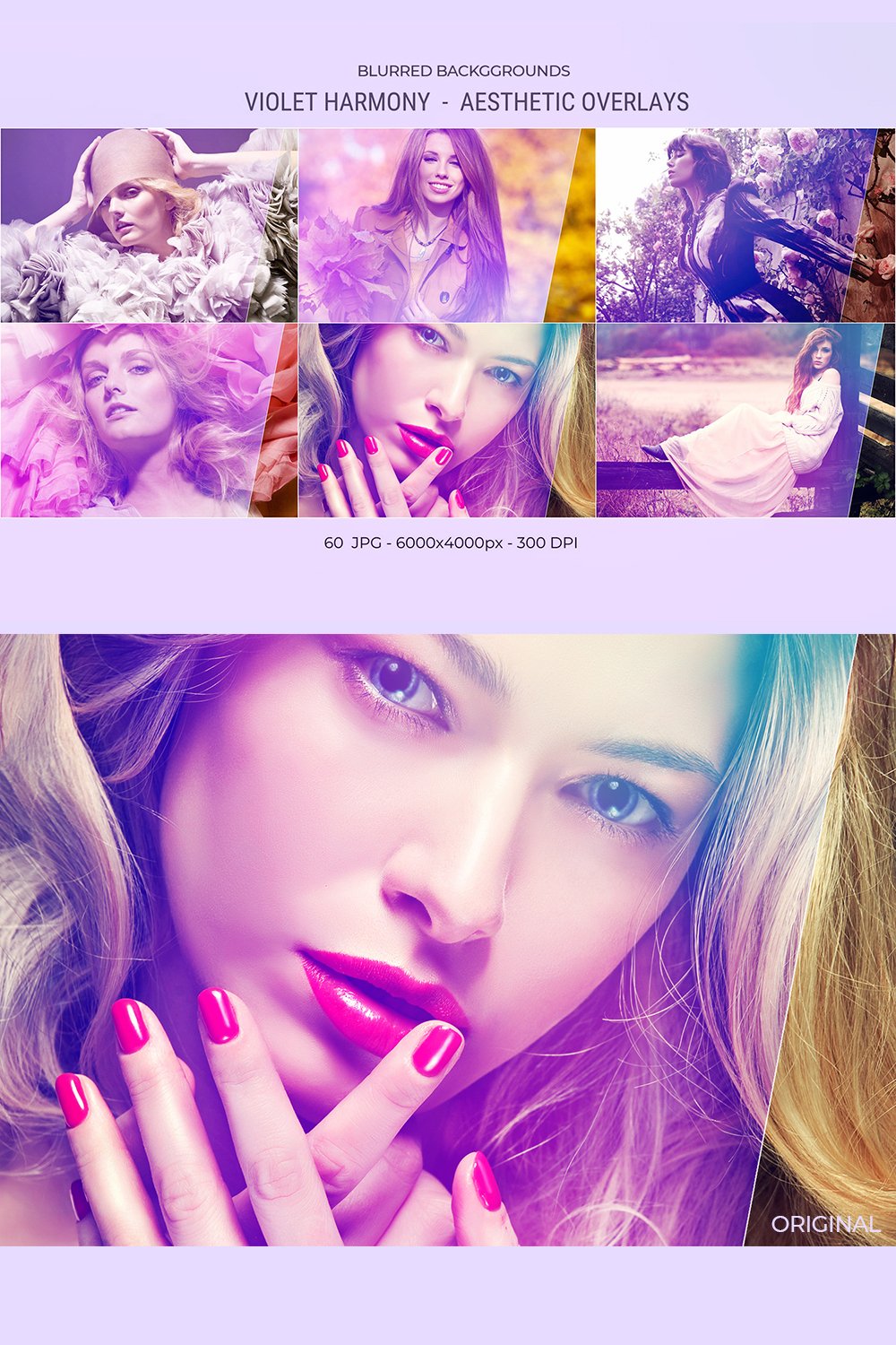 Violet Harmony - 60 Aesthetic Overlays JPG