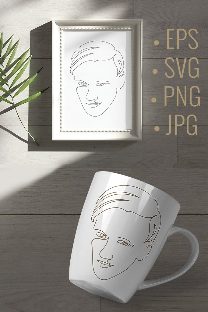 Line art man face
