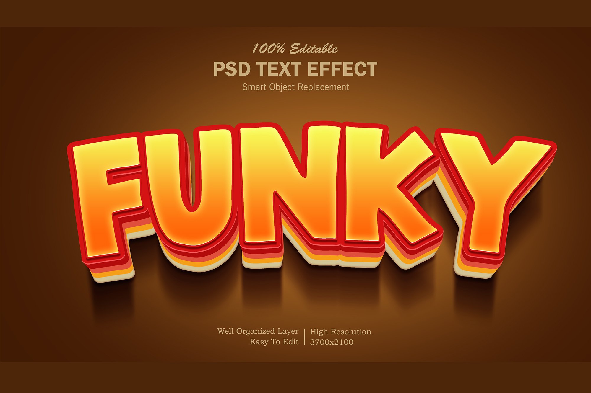 Funky Editable PSD 3D Text Effect