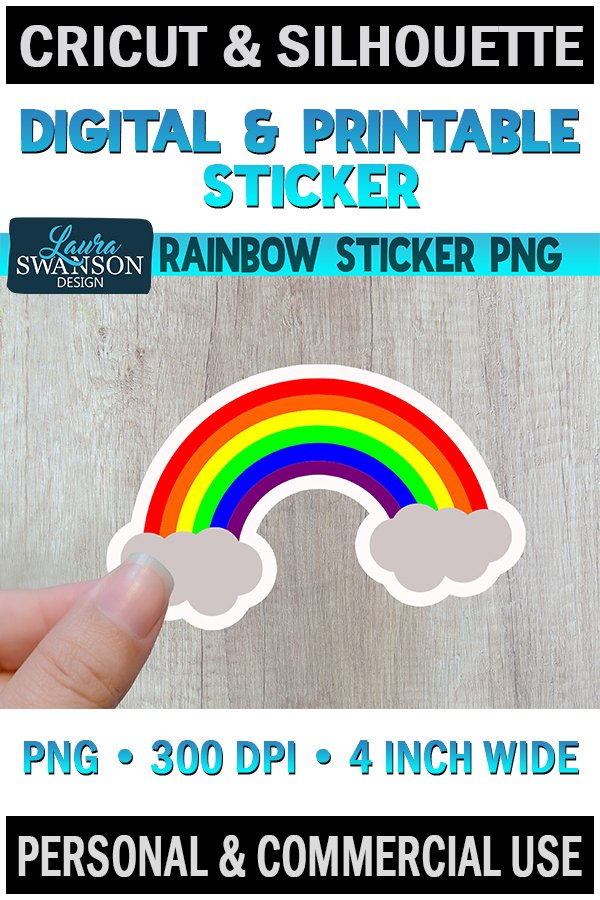 Rainbow Digital Sticker | Rainbow Printable Sticker