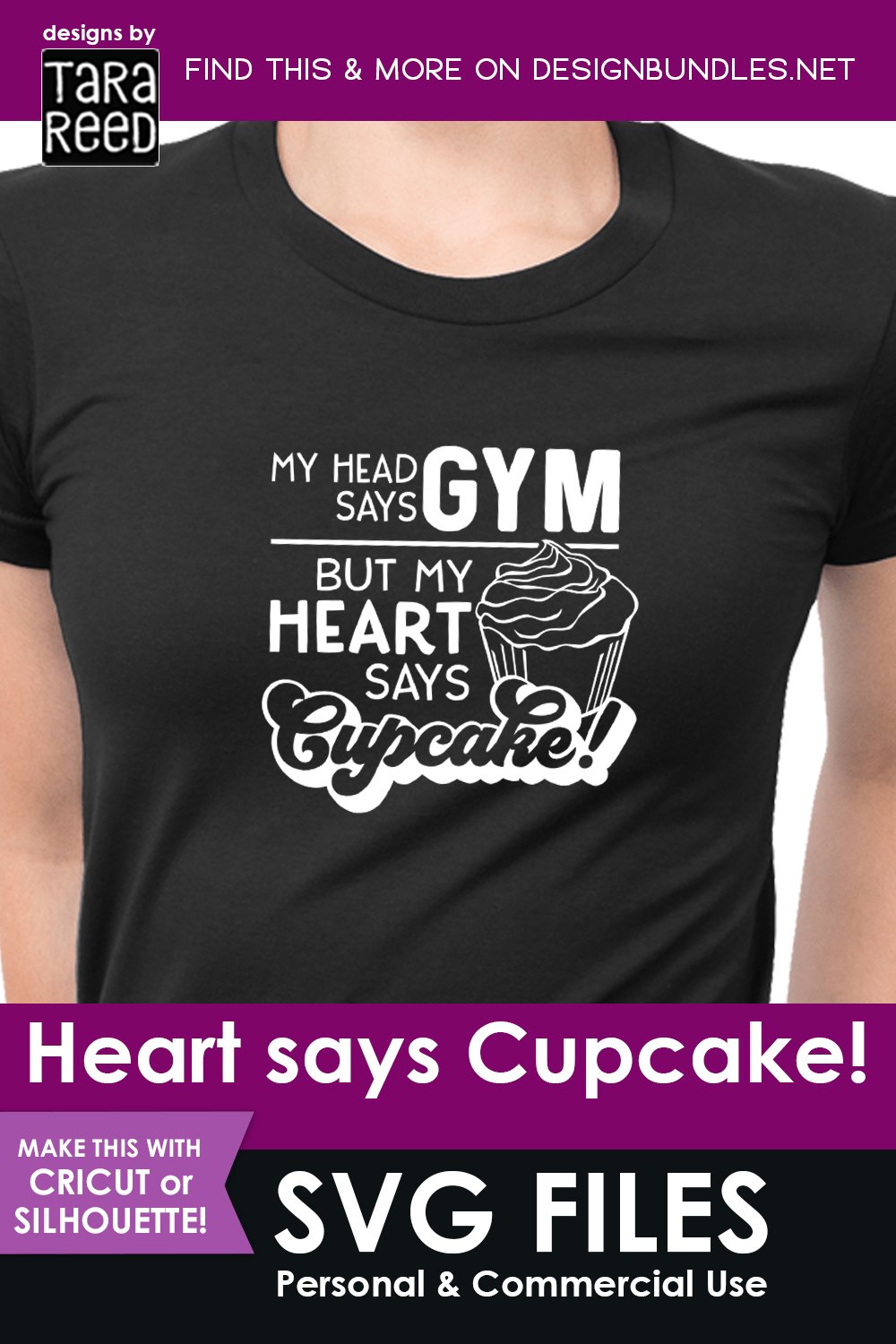 My Heart says Cupcake - Funny Workout Quote for Crafters