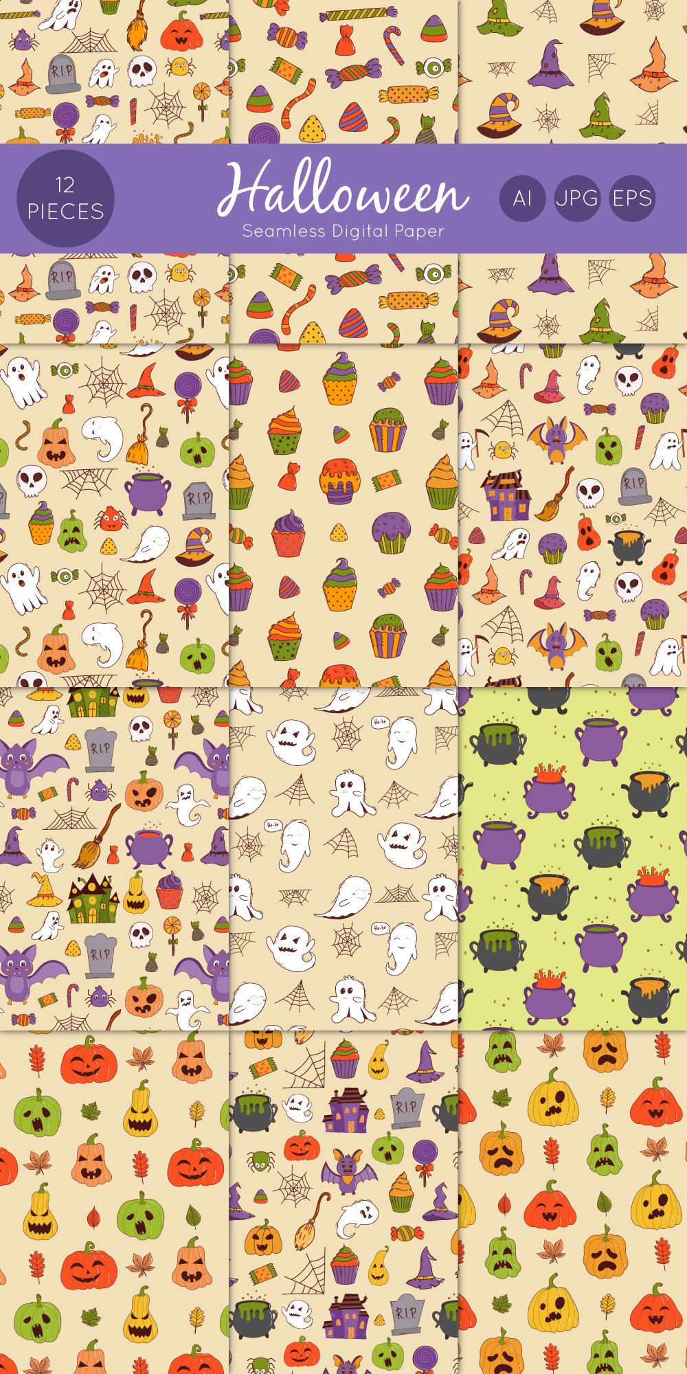 Halloween Seamless Digital Paper