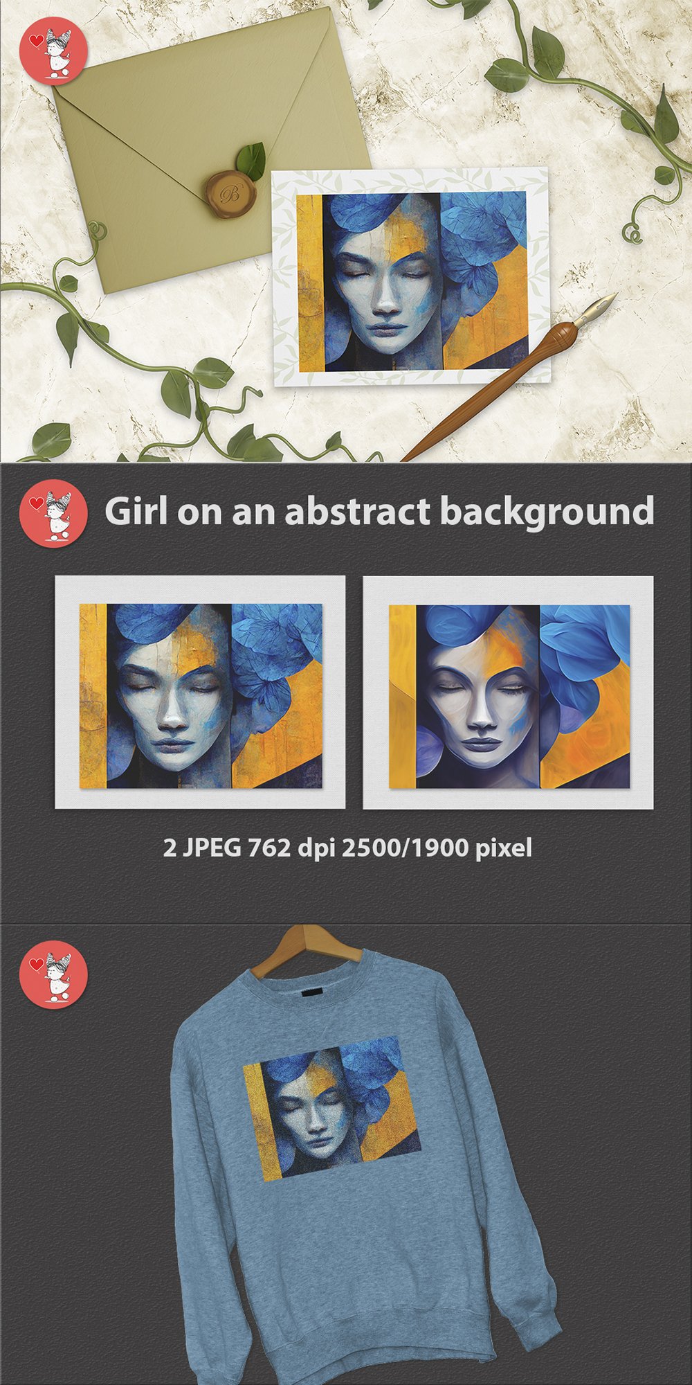 Girl on an abstract background