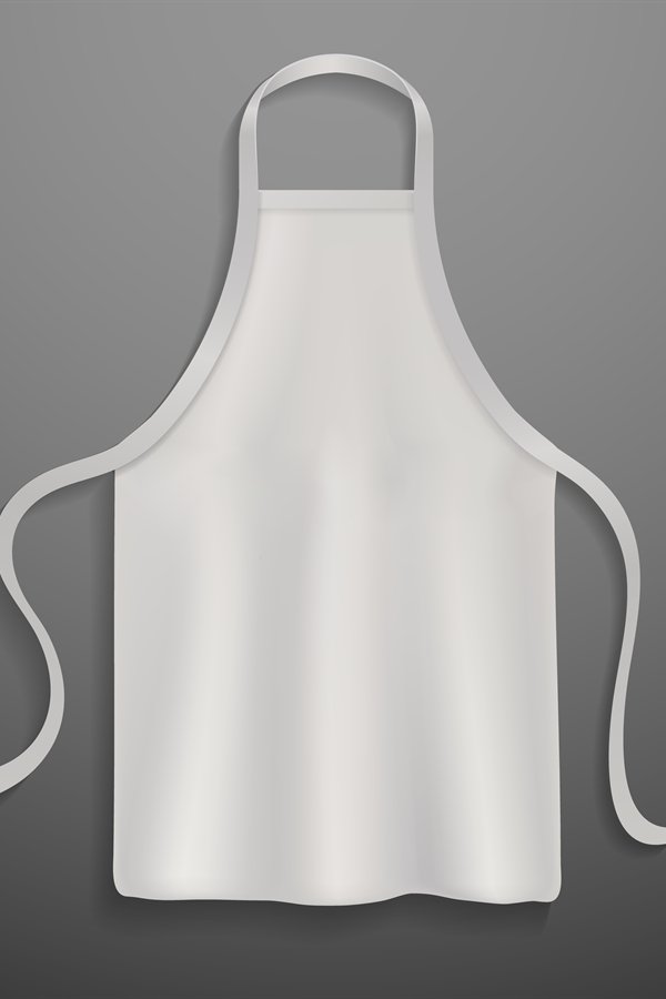 Chef apron. White culinary cloth apron chef uniform kitchen