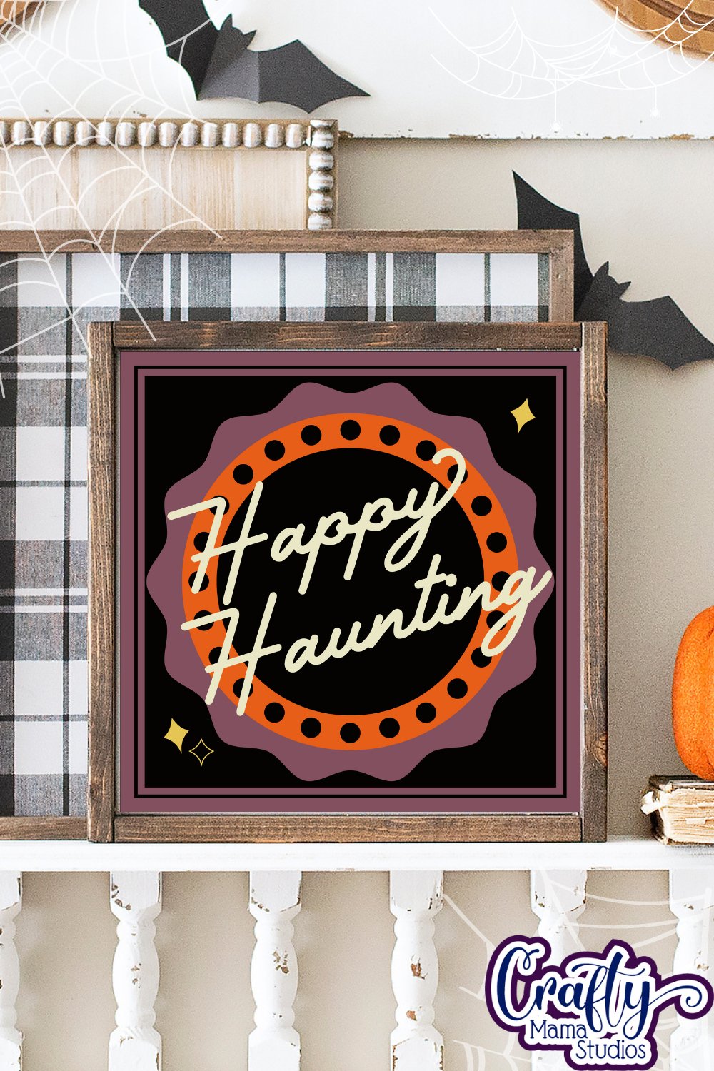 Retro Halloween Sign Svg, Happy Haunting Old Style Design